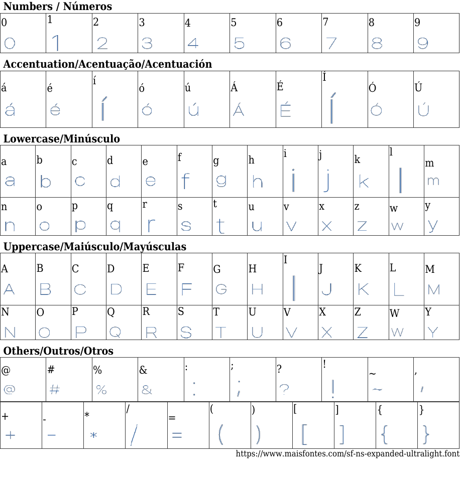 SF NS Expanded Ultralight: Free Font Download | MaisFontes