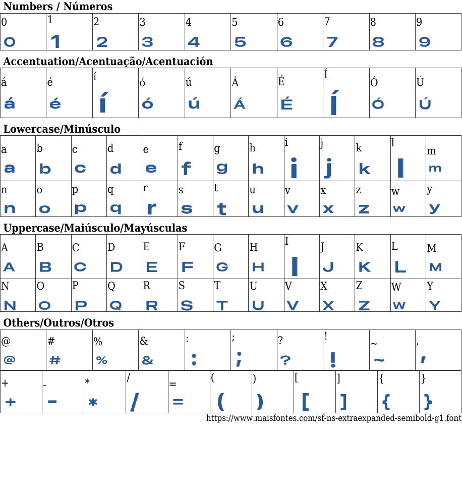 SF NS ExtraExpanded SemiBold G1 Font: Free Download | MaisFontes