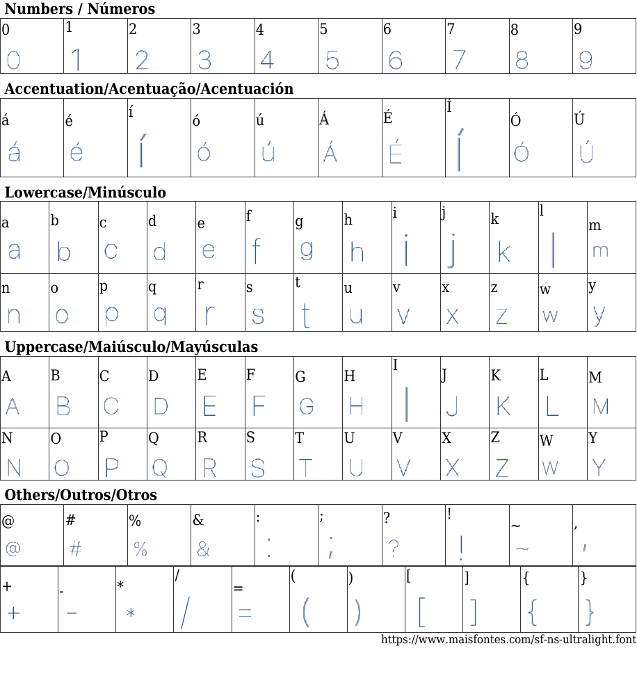 SF NS Ultralight: Free Font Download | MaisFontes