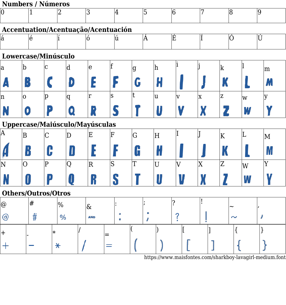 Sharkboy Lavagirl Medium Font: Free Download | MaisFontes