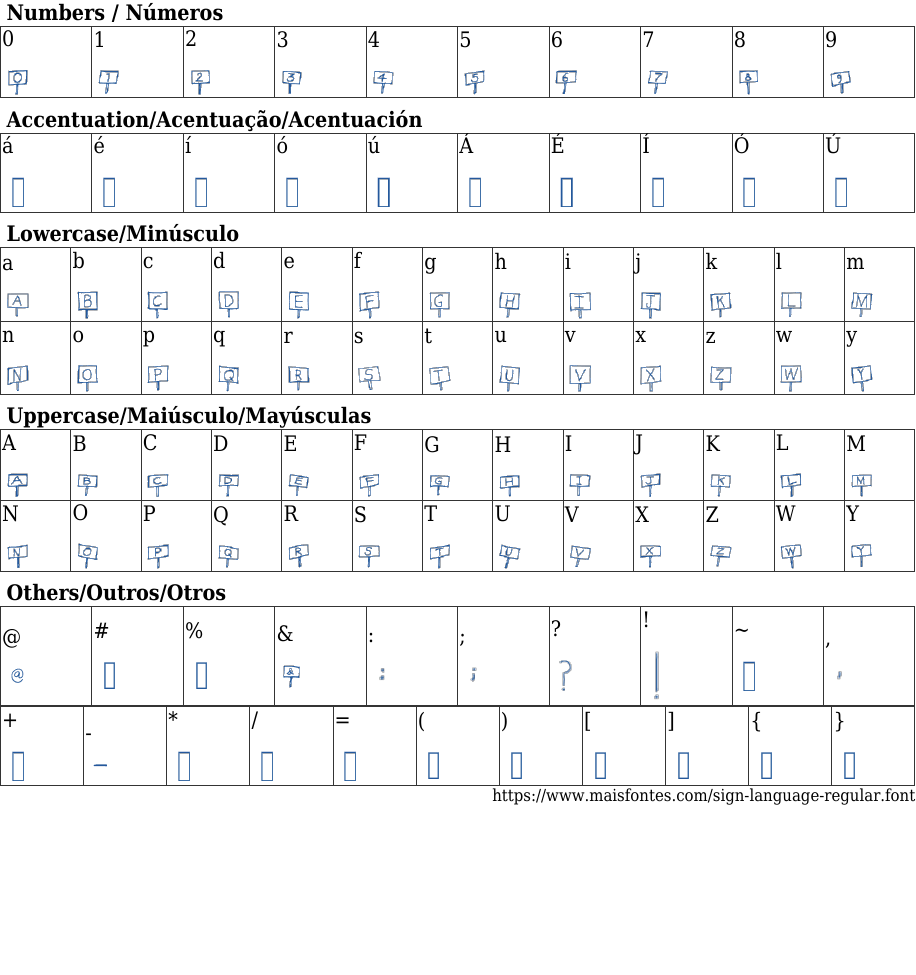 Sign Language Regular Font: Free Download | MaisFontes