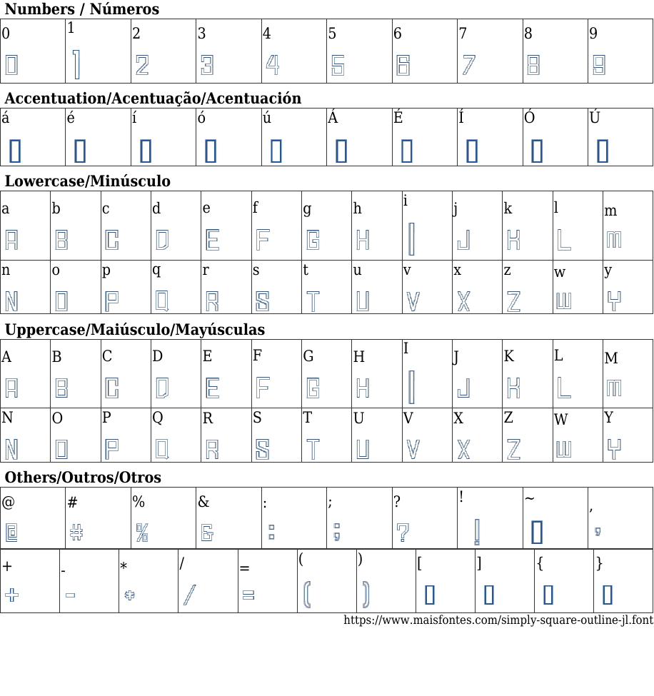Simply Square Outline: Free Font Download | MaisFontes