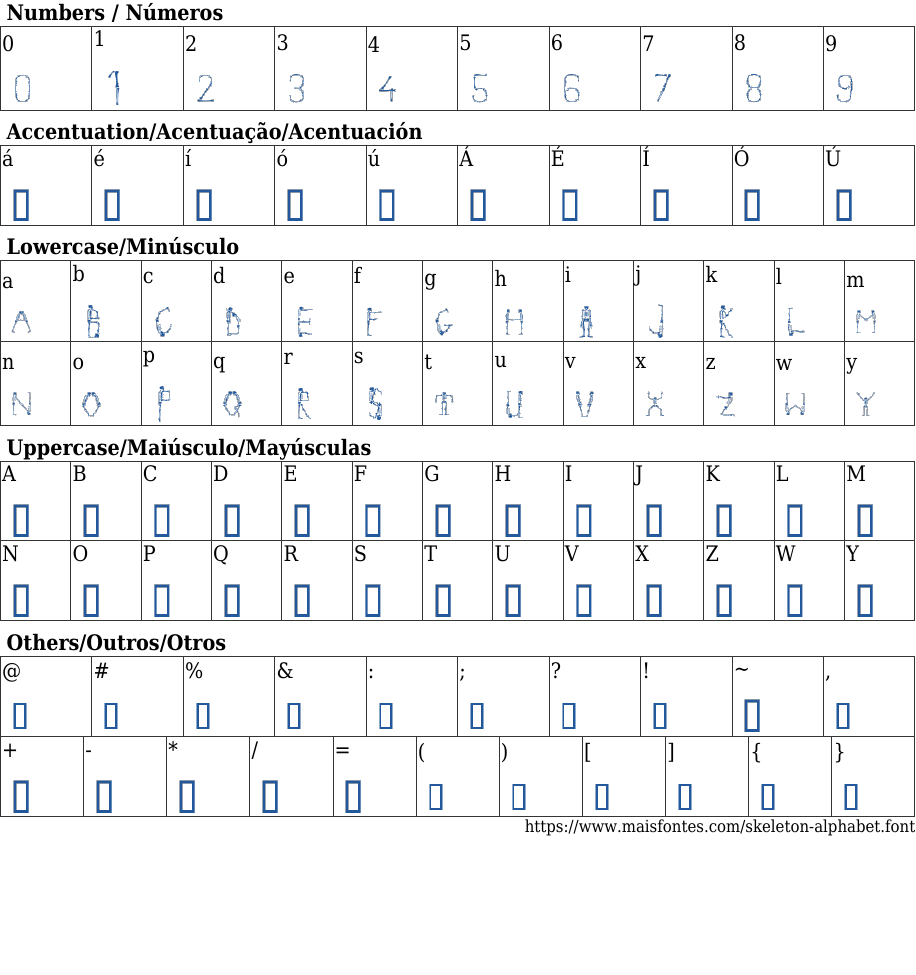 Skeleton Alphabet: Free Font Download | MaisFontes