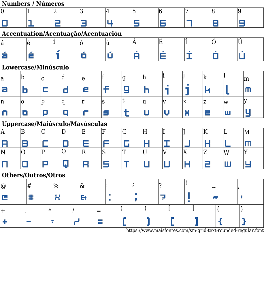SM Grid Text Rounded Regular: Free Font Download | MaisFontes