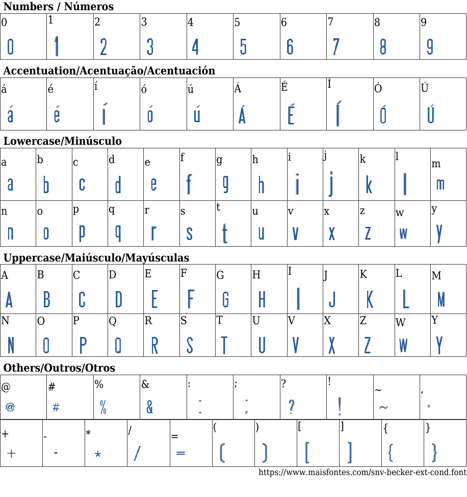 Snv Becker Extended Condensed Font: Free Download | MaisFontes