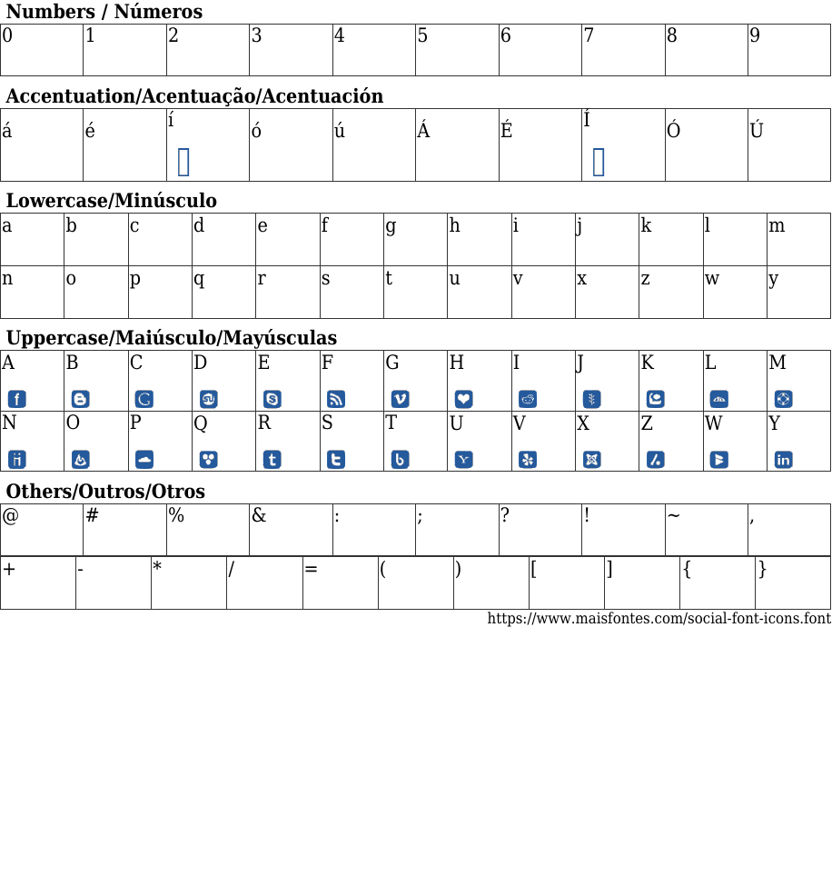 SOCIAL FONT ICONS: Free Font Download | MaisFontes