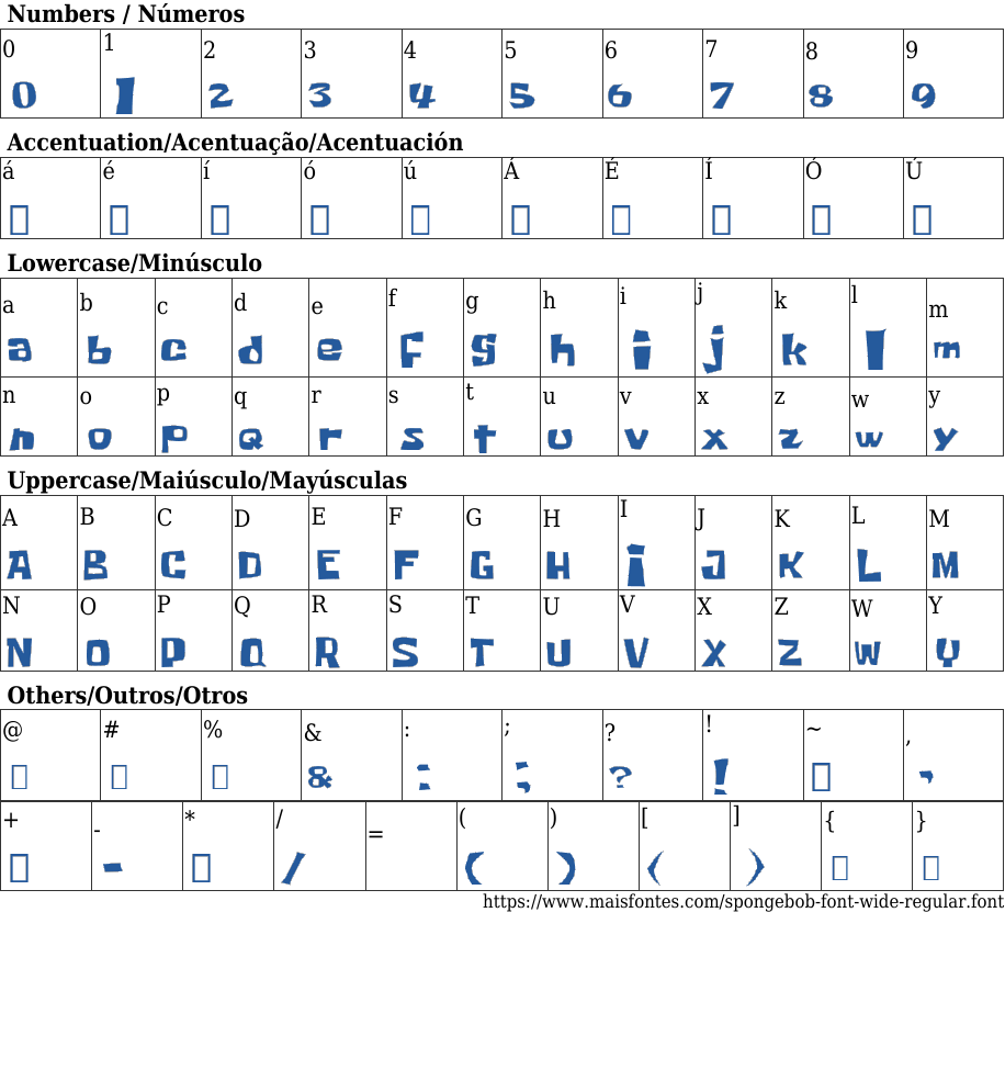 SpongeBob Font Wide Regular Font: Free Download | MaisFontes