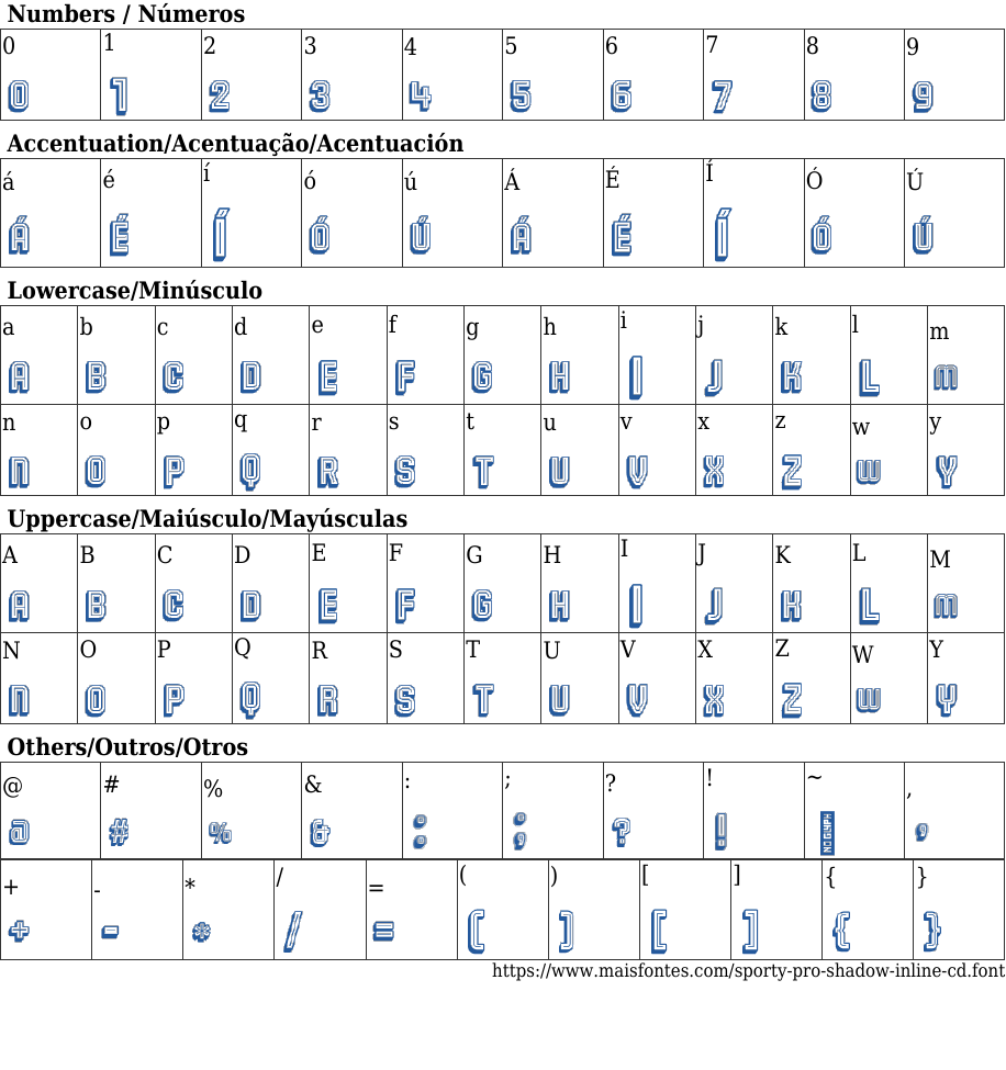 Sporty Pro Shadow Inline Condensed Font: Free Download | MaisFontes