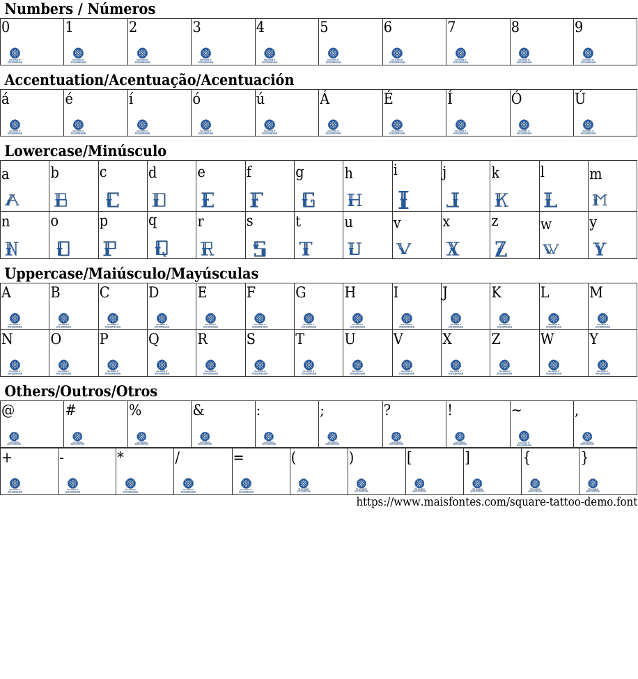square tattoo lowercase: Free Font Download | MaisFontes