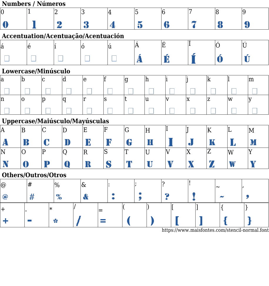 STENCIL CAPS NORMAL Font: Free Download | MaisFontes