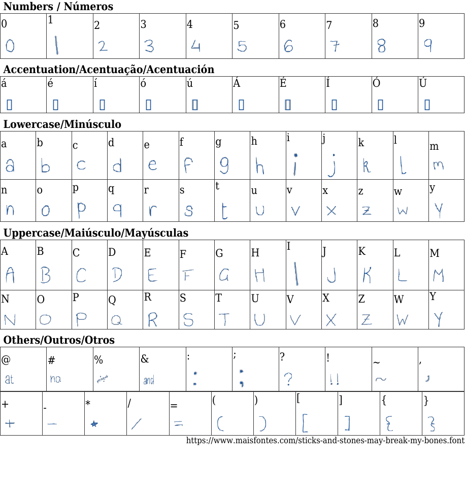 Sticks and stones may break my bones: Free Font Download | MaisFontes