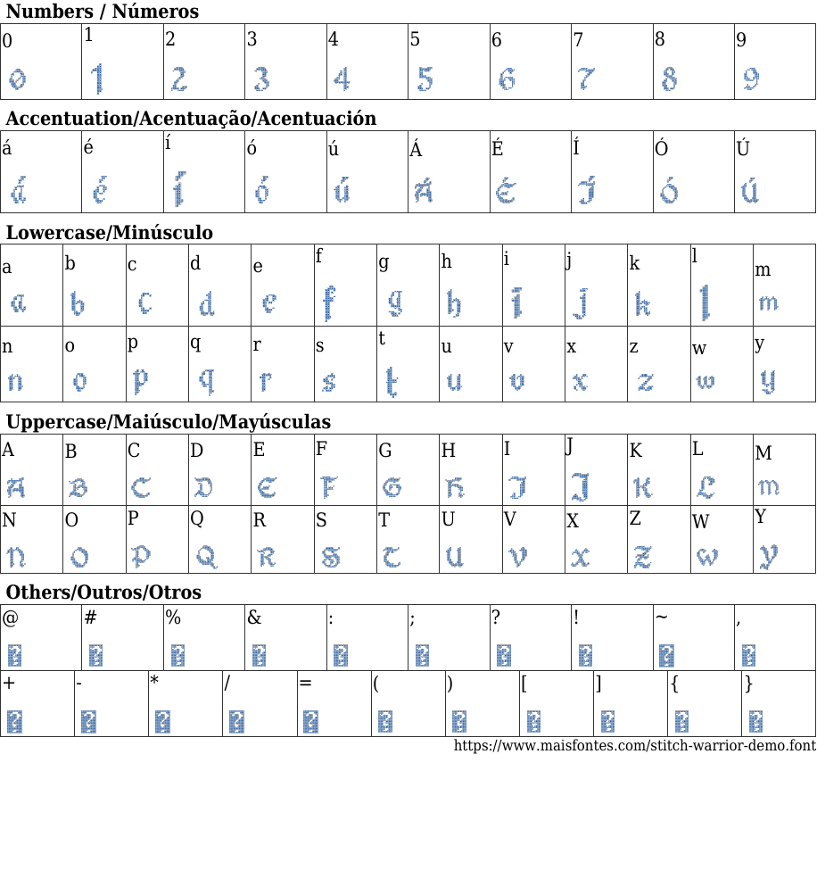 Stitch Warrior demo: Baixar Fonte Grátis | MaisFontes