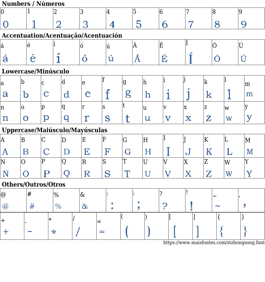 STZhongsong Font: Free Download | MaisFontes