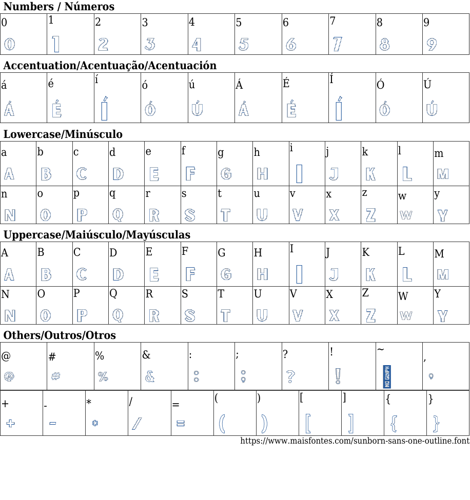 Sunborn Sans One Outline: Free Font Download | MaisFontes