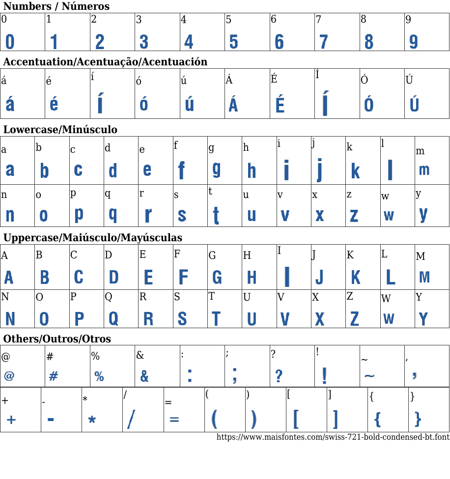 Swiss 721 BT Condensed Bold Font: Free Download | MaisFontes