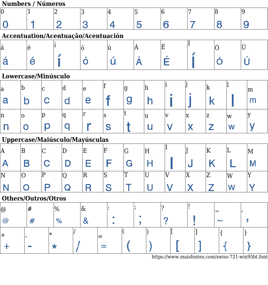 Swiss 721 Win95BT Font: Free Download | MaisFontes