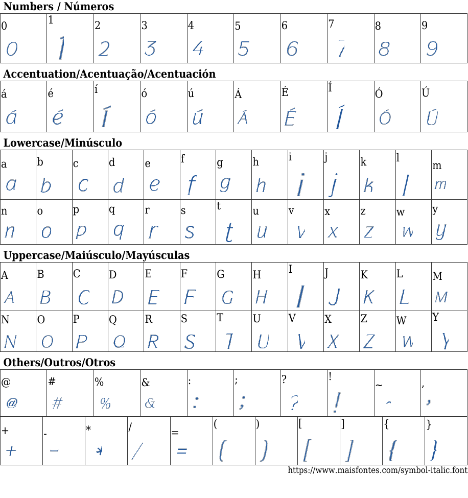 Symbol Italic: Free Font Download | MaisFontes