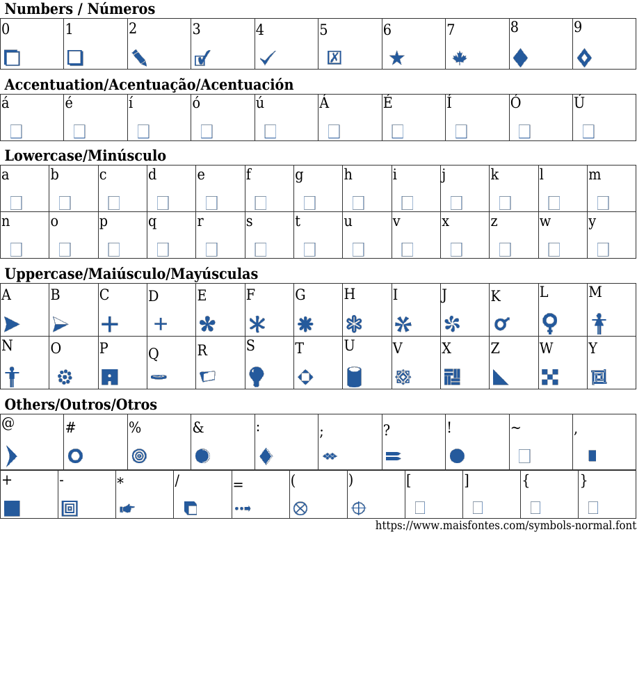 SYMBOLS NORMAL font download | MaisFontes.com
