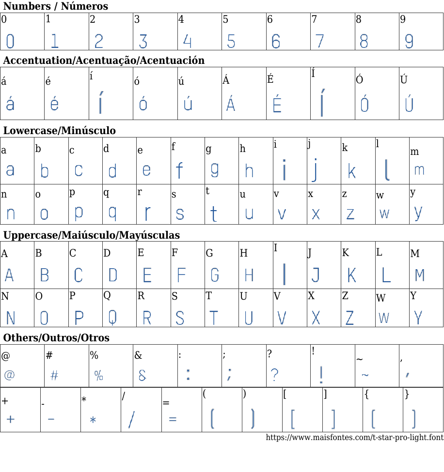 T Star Pro Light: Free Font Download | MaisFontes