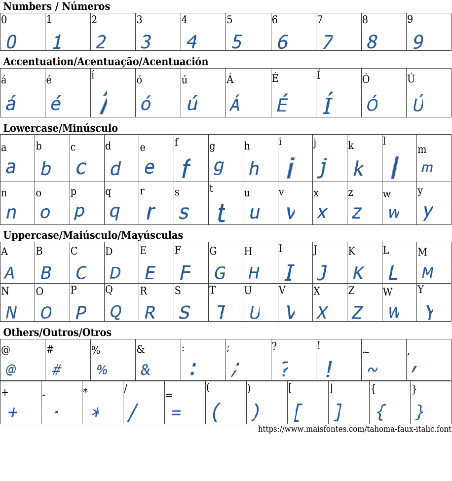 Tahoma Faux Italic: Baixar Fonte Grátis | MaisFontes