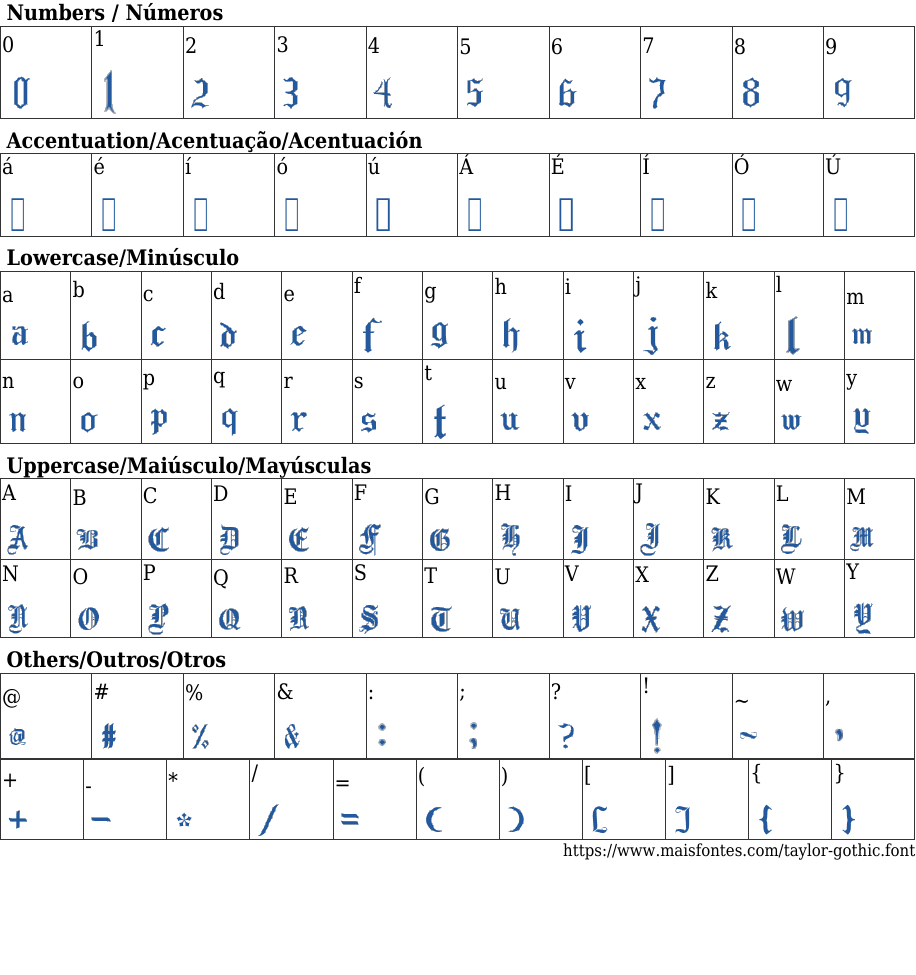 Taylor Gothic: Baixar Fonte Grátis | MaisFontes