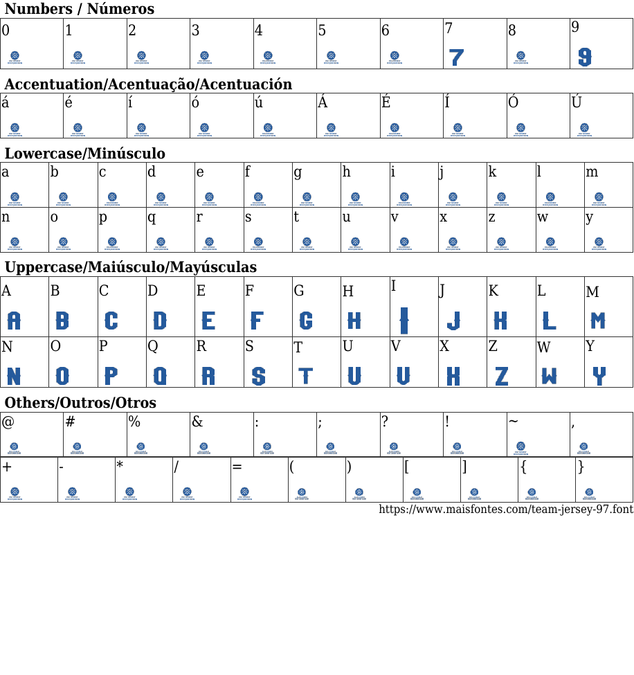 TEAM JERSEY 97: Free Font Download | MaisFontes