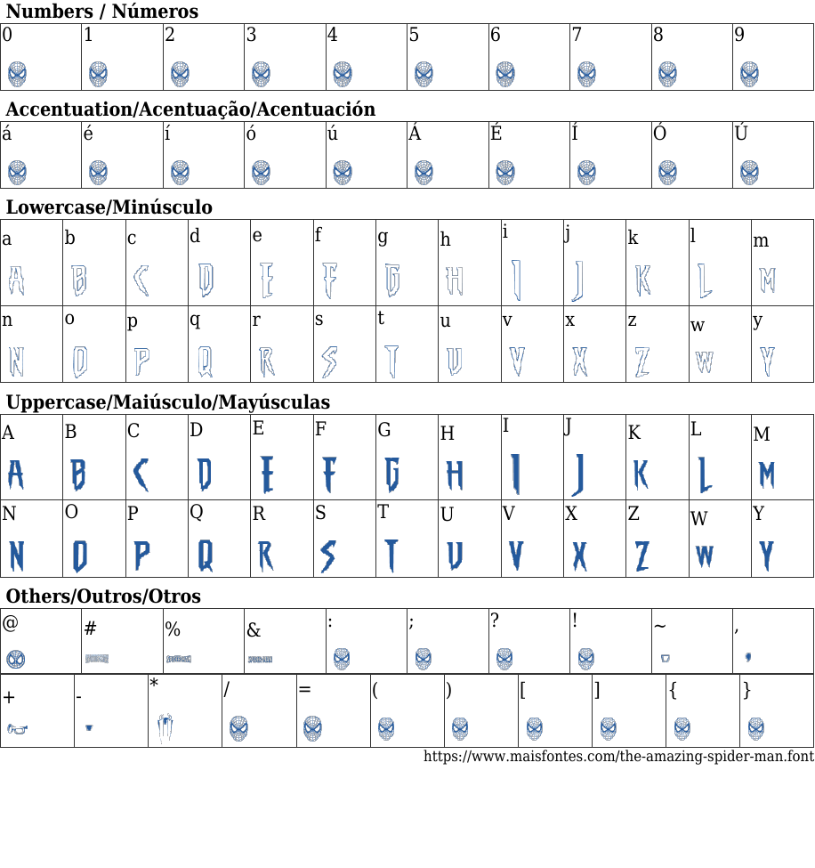 THE AMAZING SPIDER MAN: Baixar Fonte Grátis | MaisFontes
