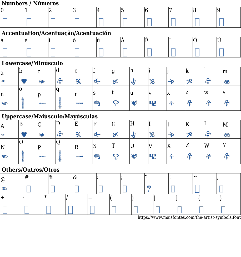 The Artist Symbols: Free Font Download | MaisFontes