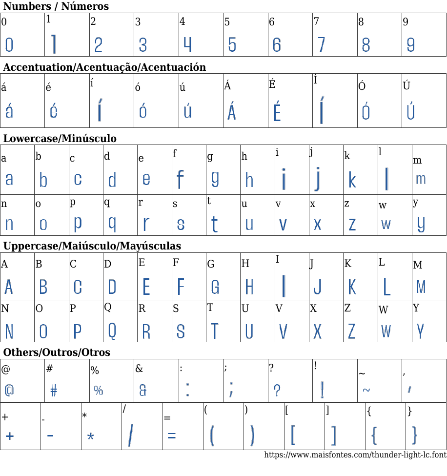 Thunder LC Light Font: Free Download | MaisFontes