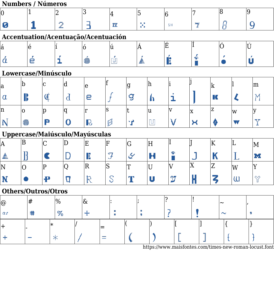 Times New Roman - Locust: Free Font Download | MaisFontes