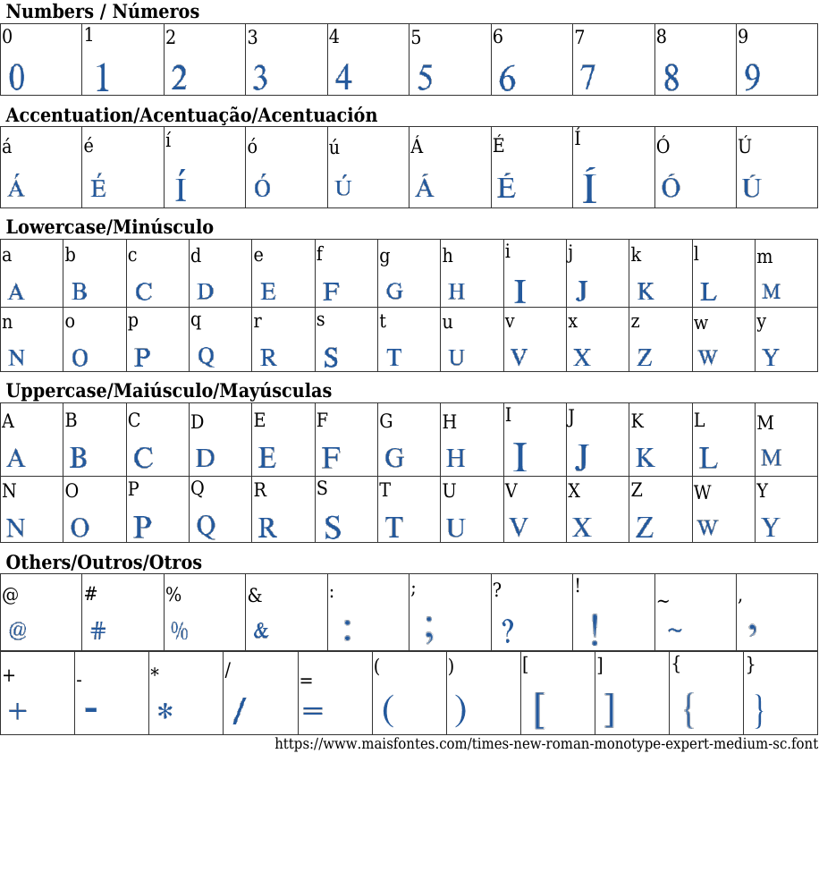 Times New Roman Monotype Expert Medium SC Font: Free Download | MaisFontes