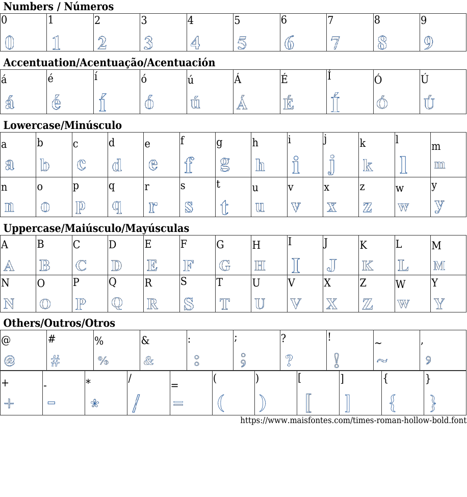 Times Roman Hollow Bold: Free Font Download | MaisFontes