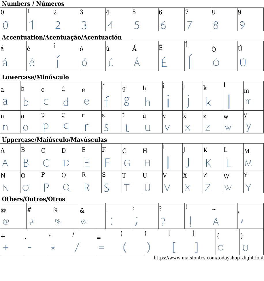 Today SHOP XLight: Download Free Font | MaisFontes