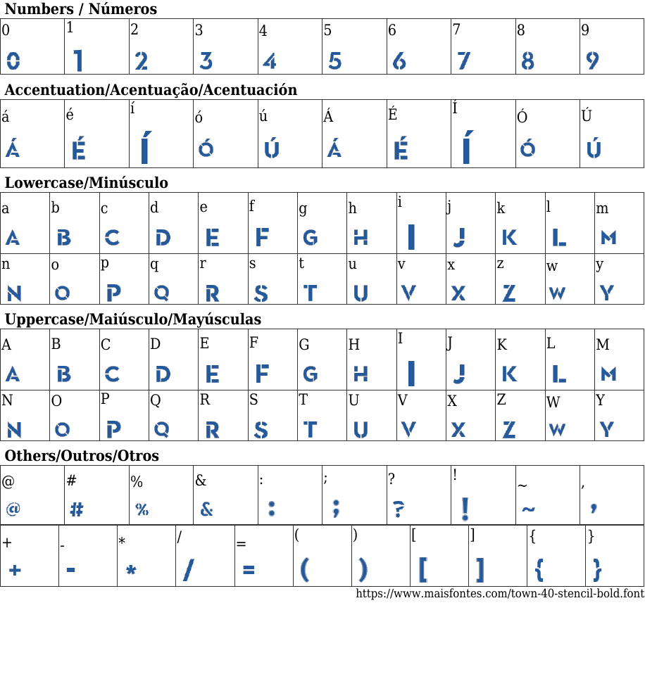 Town 40 Stencil Bold: Free Font Download | MaisFontes