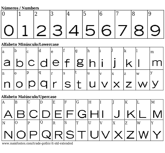 Trade Gothic LT Std Extended: Free Font Download | MaisFontes