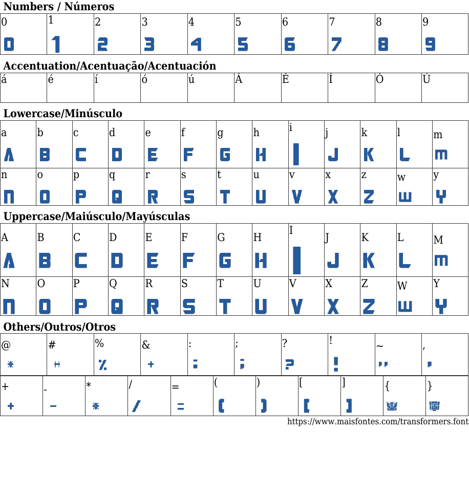 Transformers: Free Font Download | MaisFontes