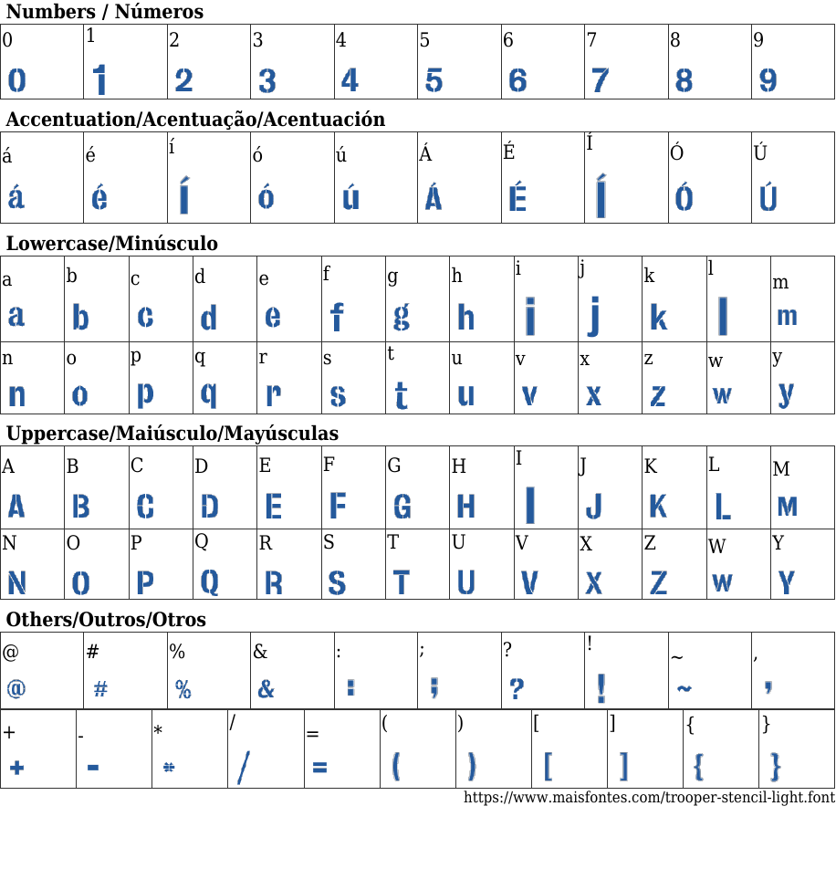 Trooper Stencil Light: Free Font Download | MaisFontes