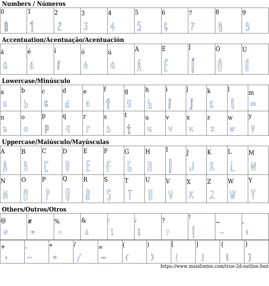 True 2D Outline Font: Free Download | MaisFontes