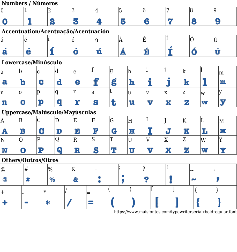 Typewriter Serial Xbold: Free Font Download | MaisFontes