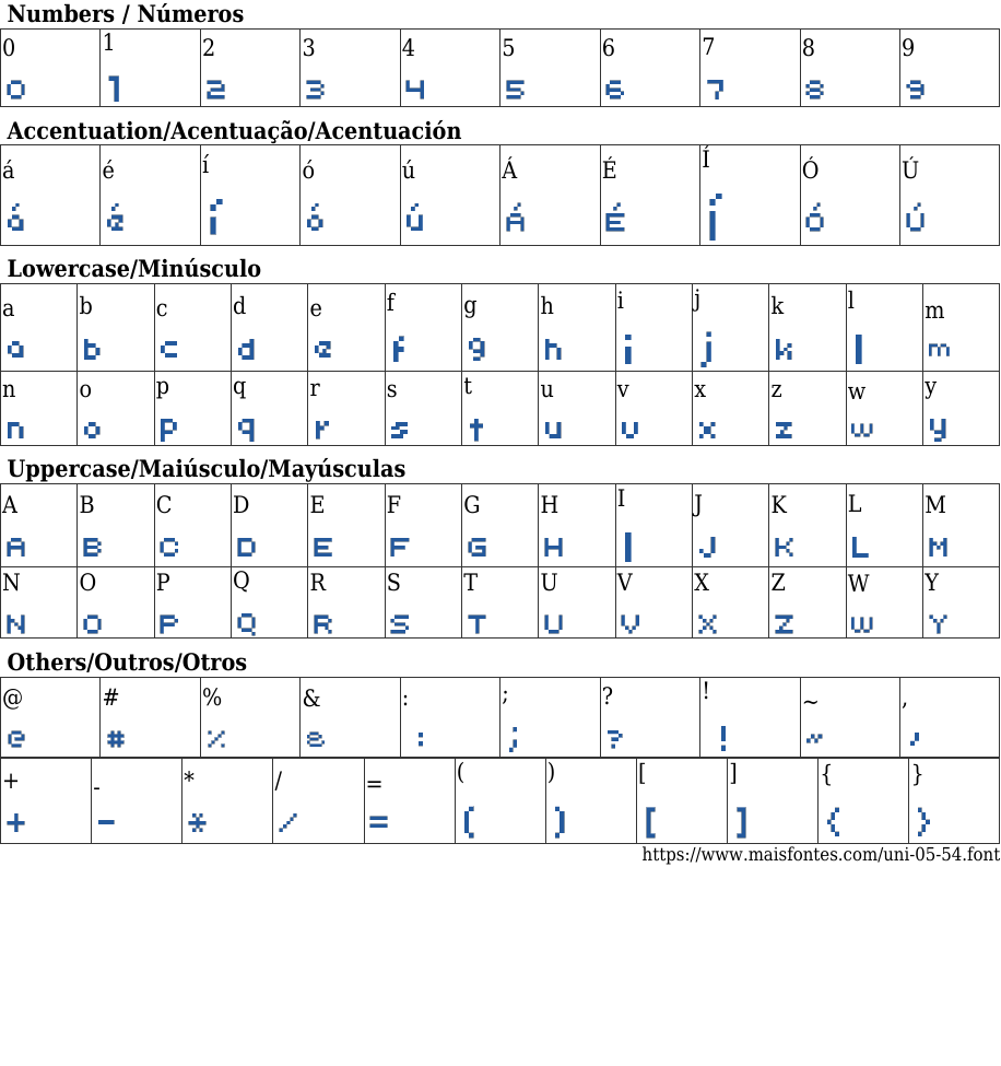 Uni 05 54: Free Font Download | MaisFontes