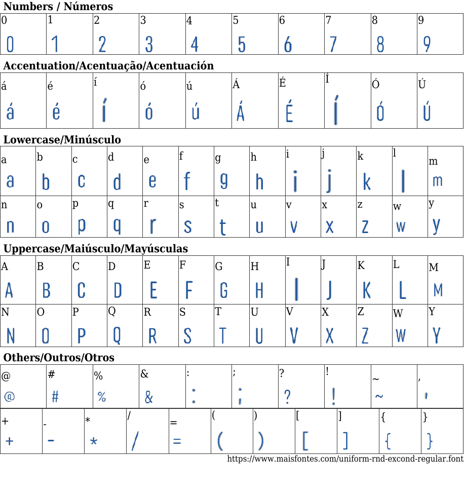 Uniform Rounded ExtraCondensed Regular Font: Free Download | MaisFontes