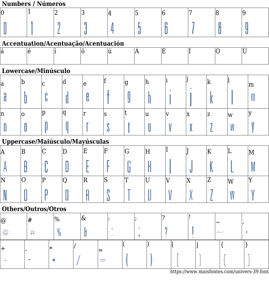 Univers 39 Font: Free Download | MaisFontes