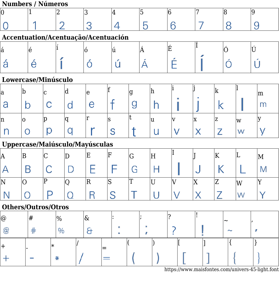 Univers 45 Light: Free Font Download | MaisFontes