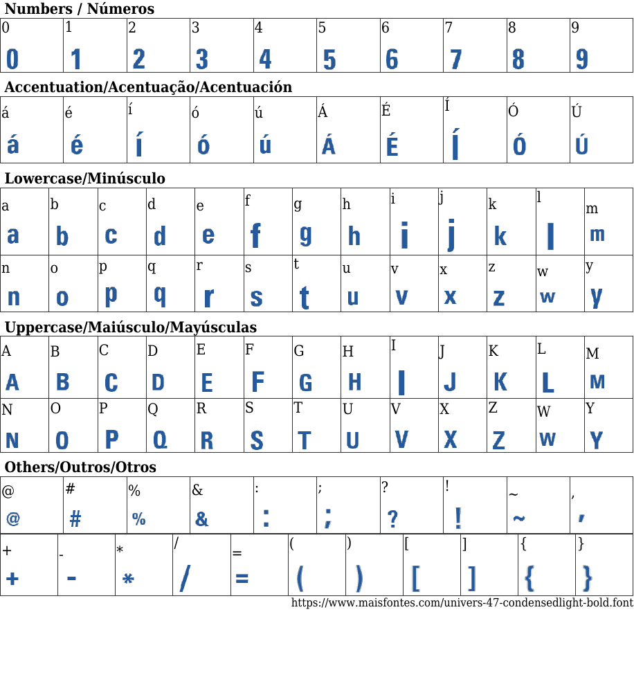 Univers 47 Condensed Light Bold: Download Free Font | MaisFontes