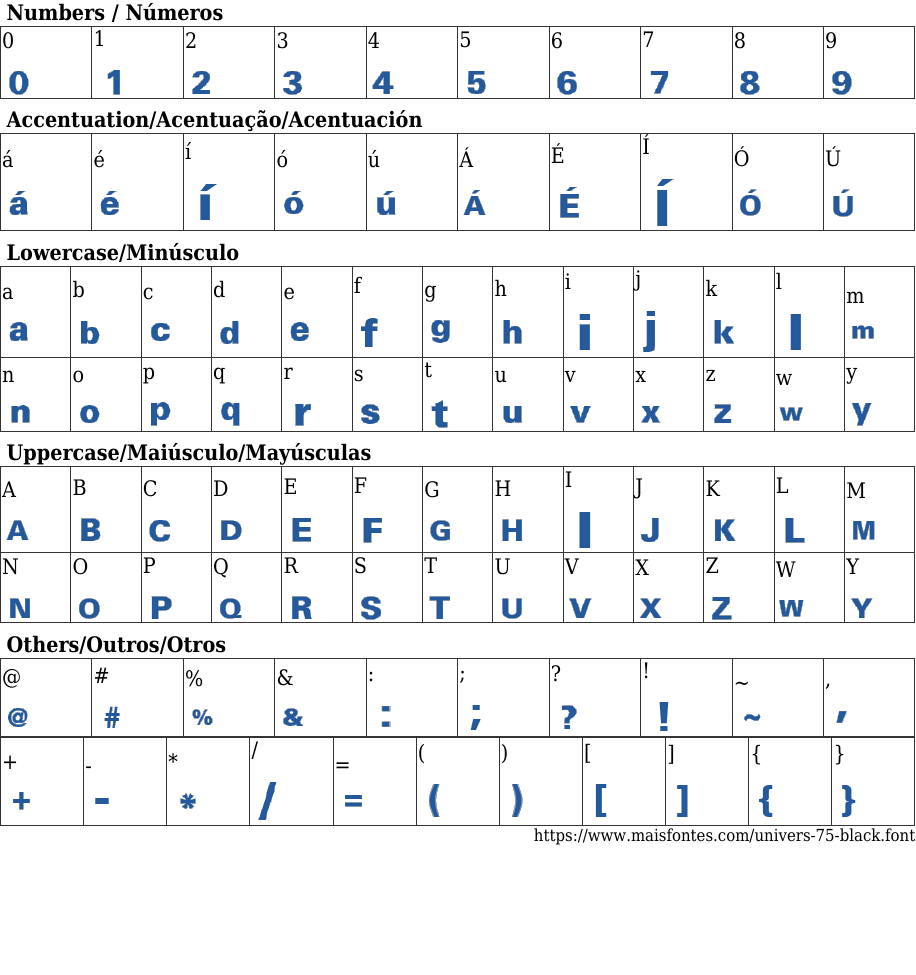 Univers 75 Black: Free Font Download | MaisFontes