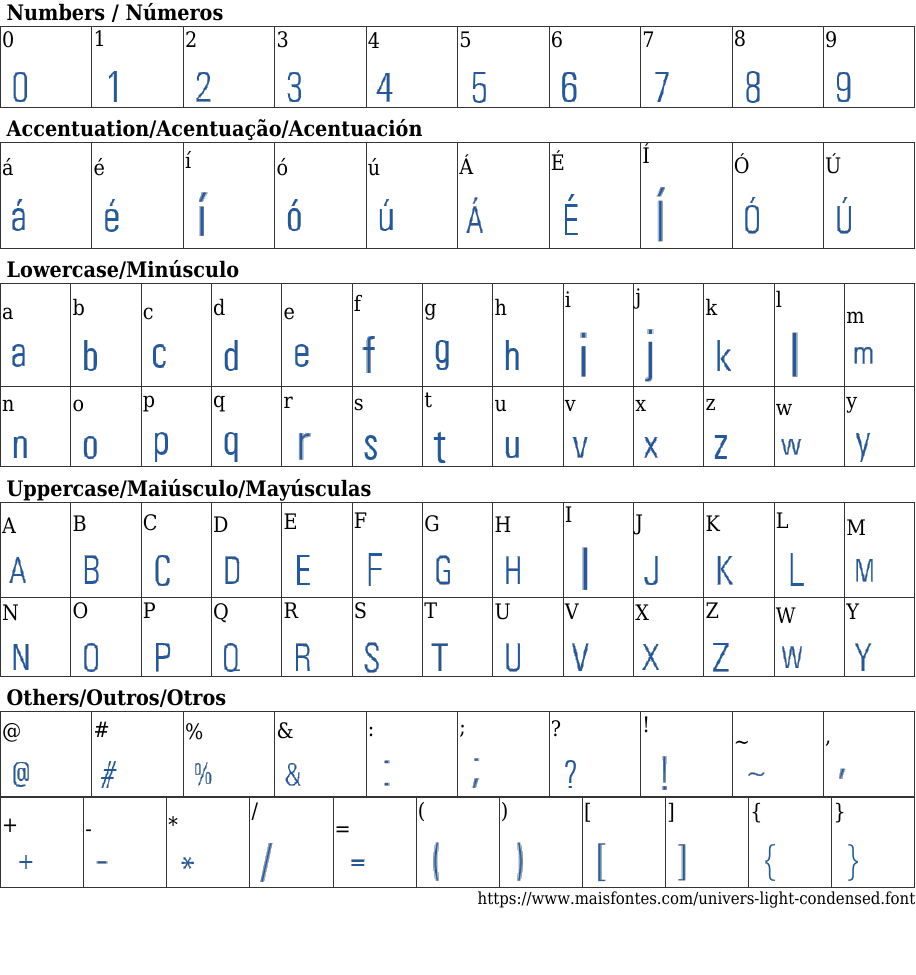 Univers Light Condensed Font: Free Download | MaisFontes