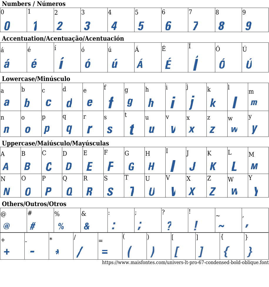Univers LT Pro 67 Condensed Bold Oblique: Baixar Fonte Grátis | MaisFontes
