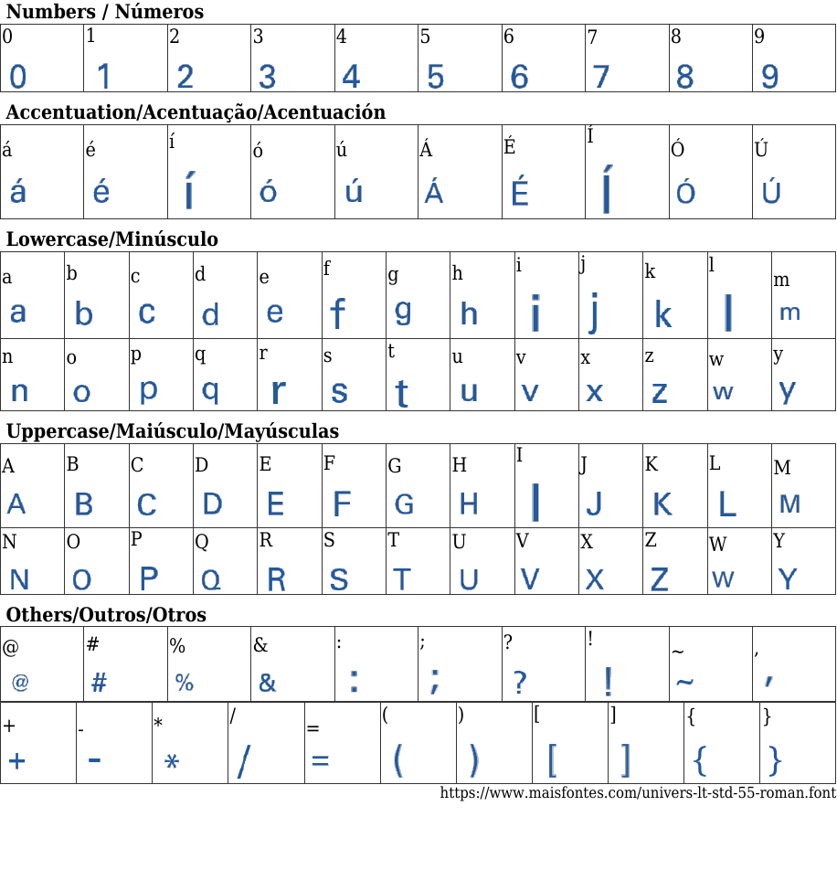 Univers LT Std 55 Roman Font: Free Download | MaisFontes
