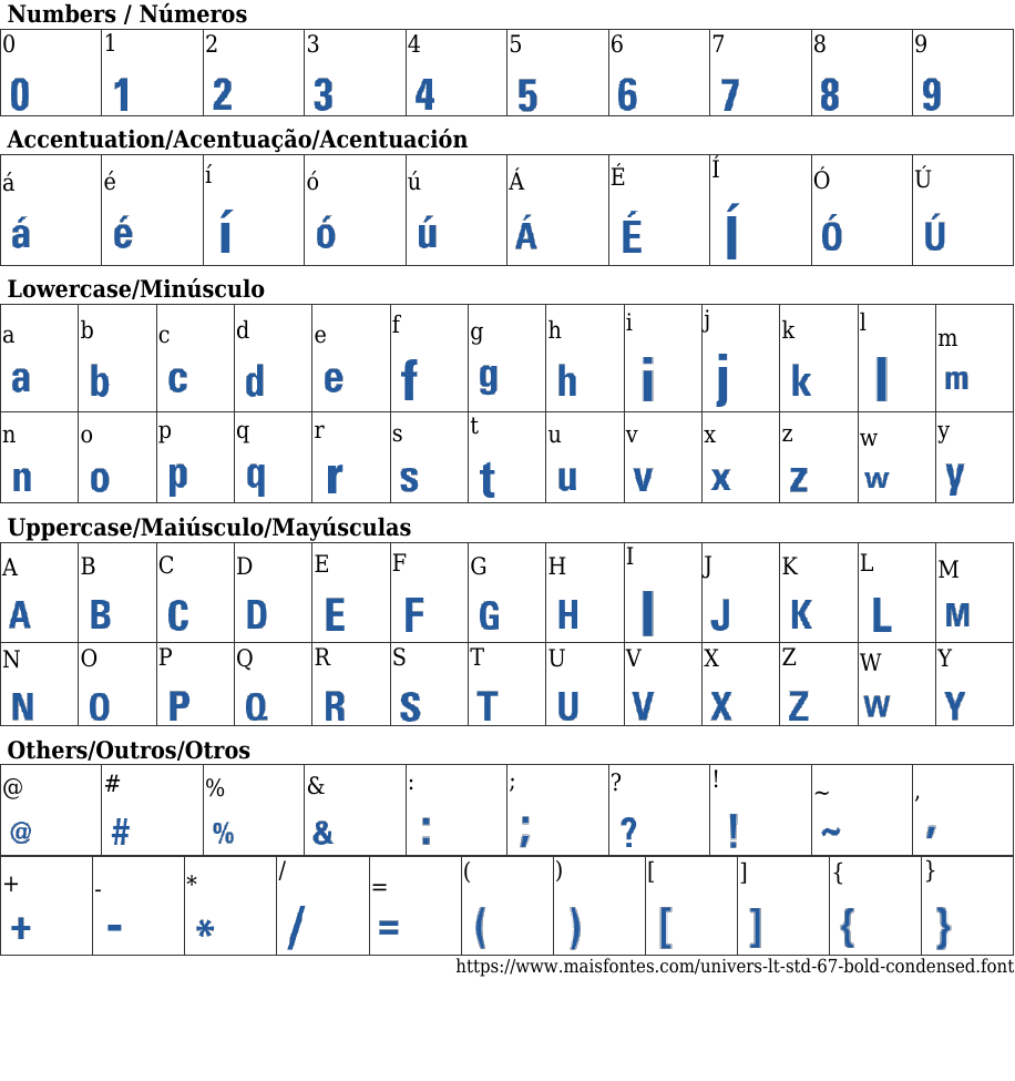 Univers LT Std 67 Bold Condensed: Download Free Font | MaisFontes