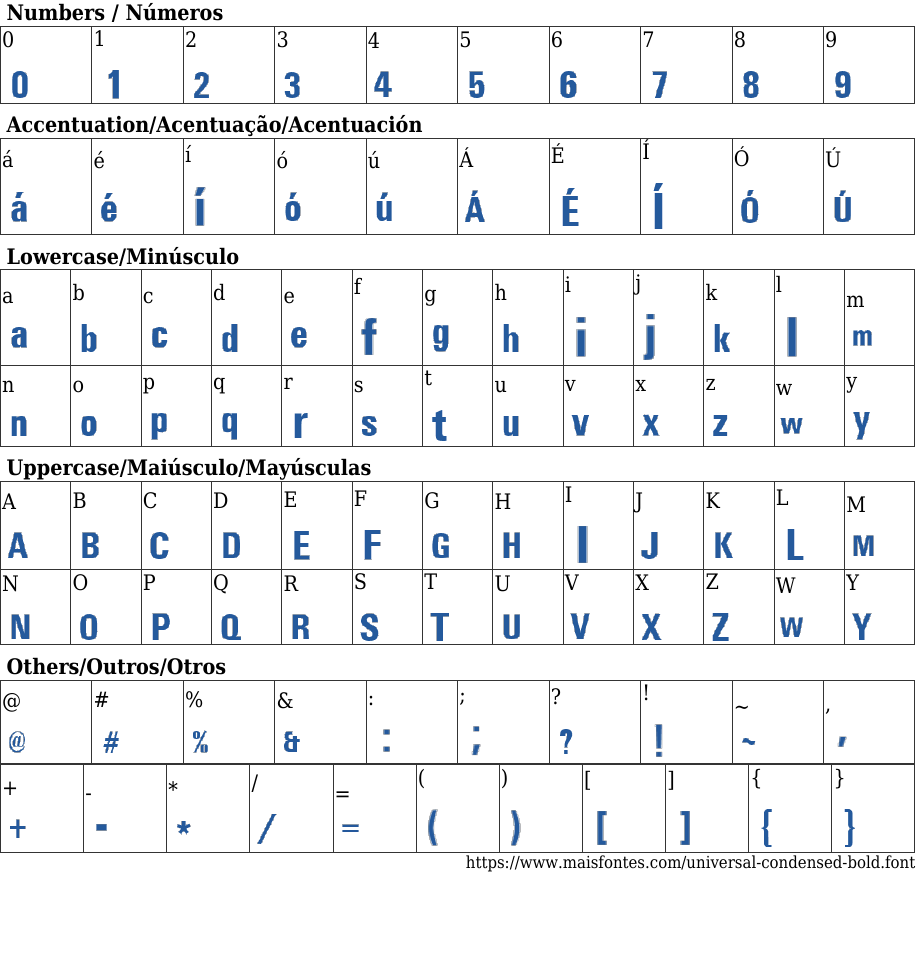 Universal Condensed Bold Font: Free Download | MaisFontes
